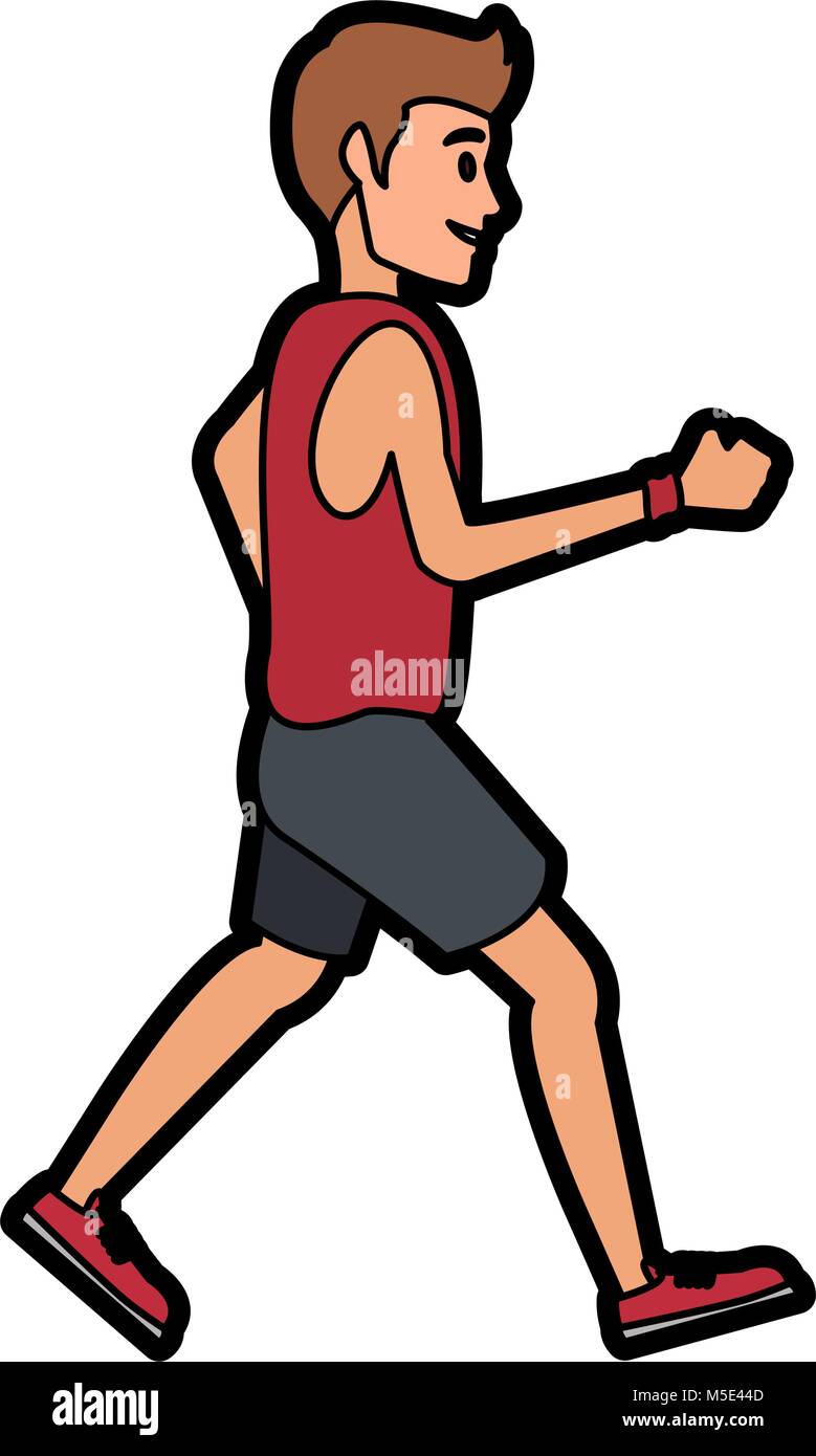 Fitness man running cartoon Stock Vector Image & Art - Alamy