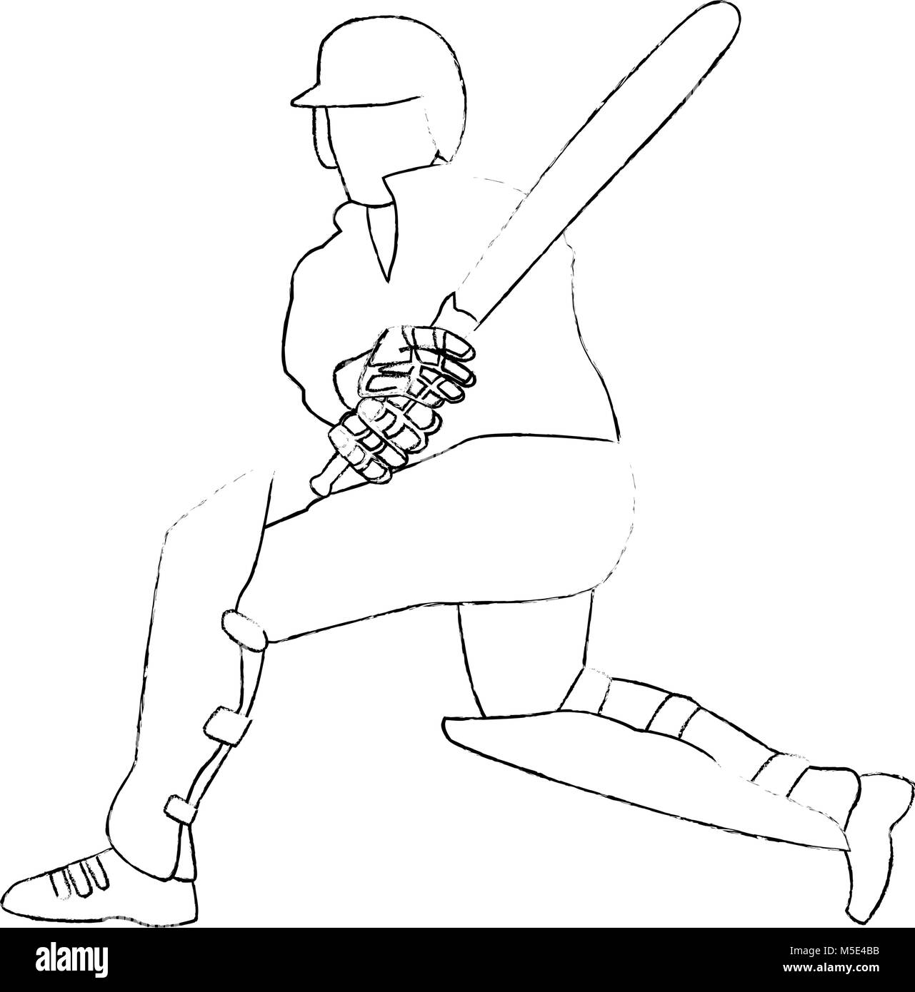 Cricket player icon white Black and White Stock Photos & Images - Alamy