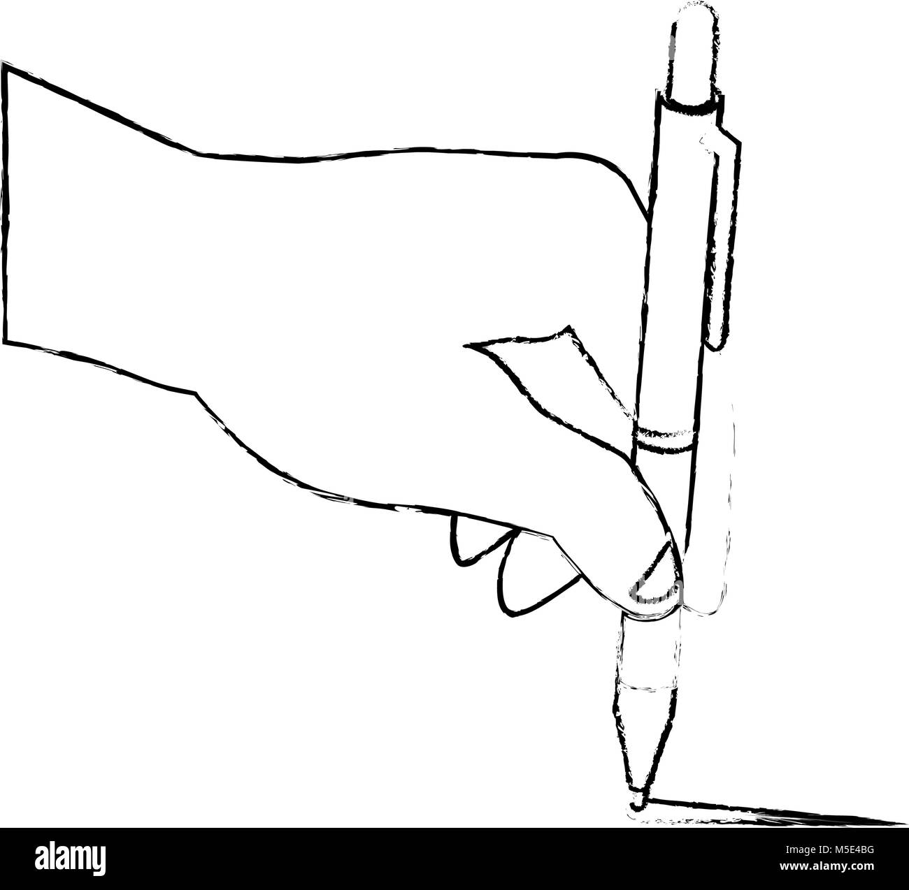 Hand holding pen Stock Vector Image & Art - Alamy