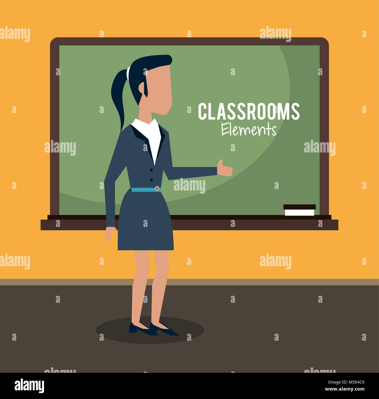 Teacher in classroom cartoon Stock Vector Image & Art - Alamy