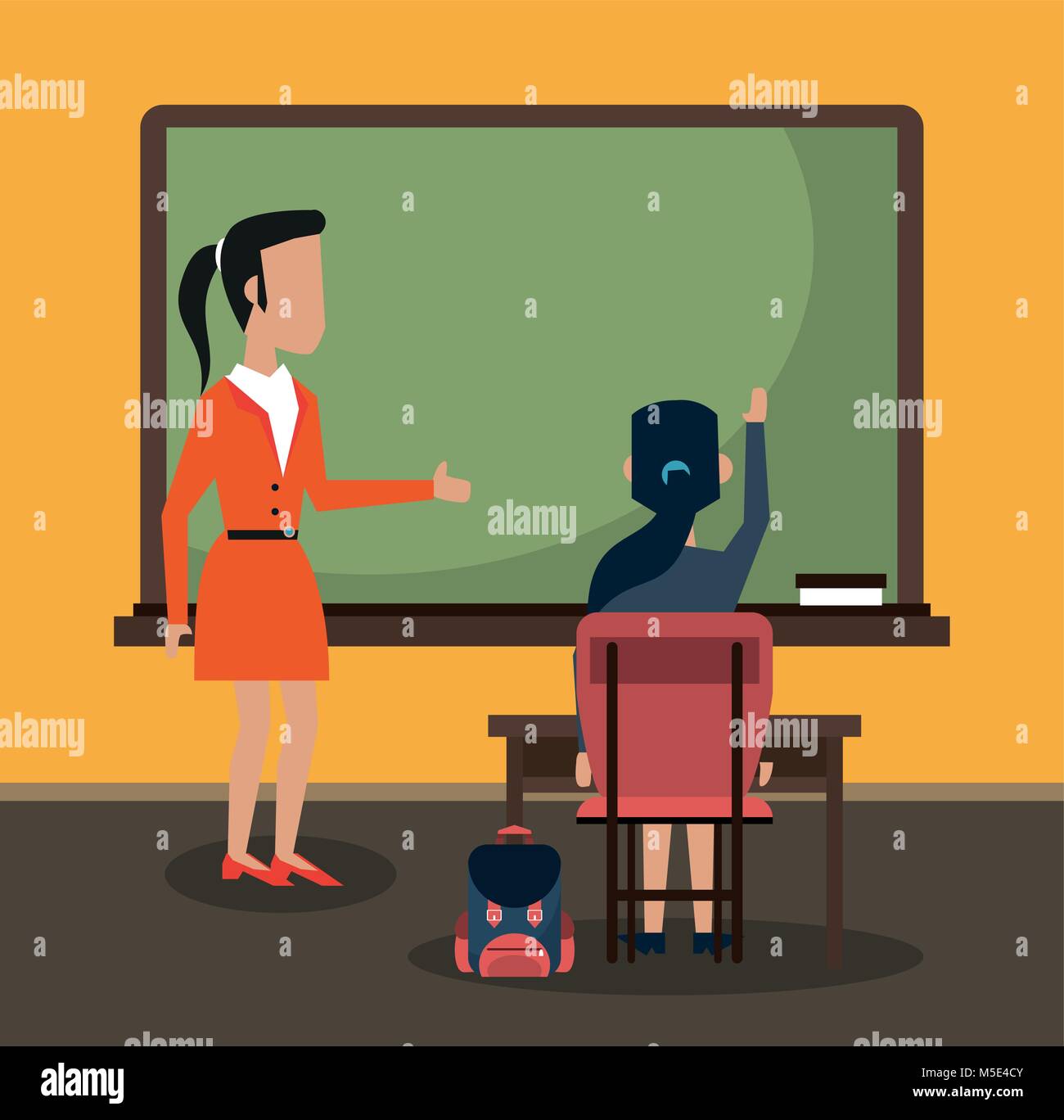 Teacher in classroom cartoon Stock Vector Image & Art - Alamy