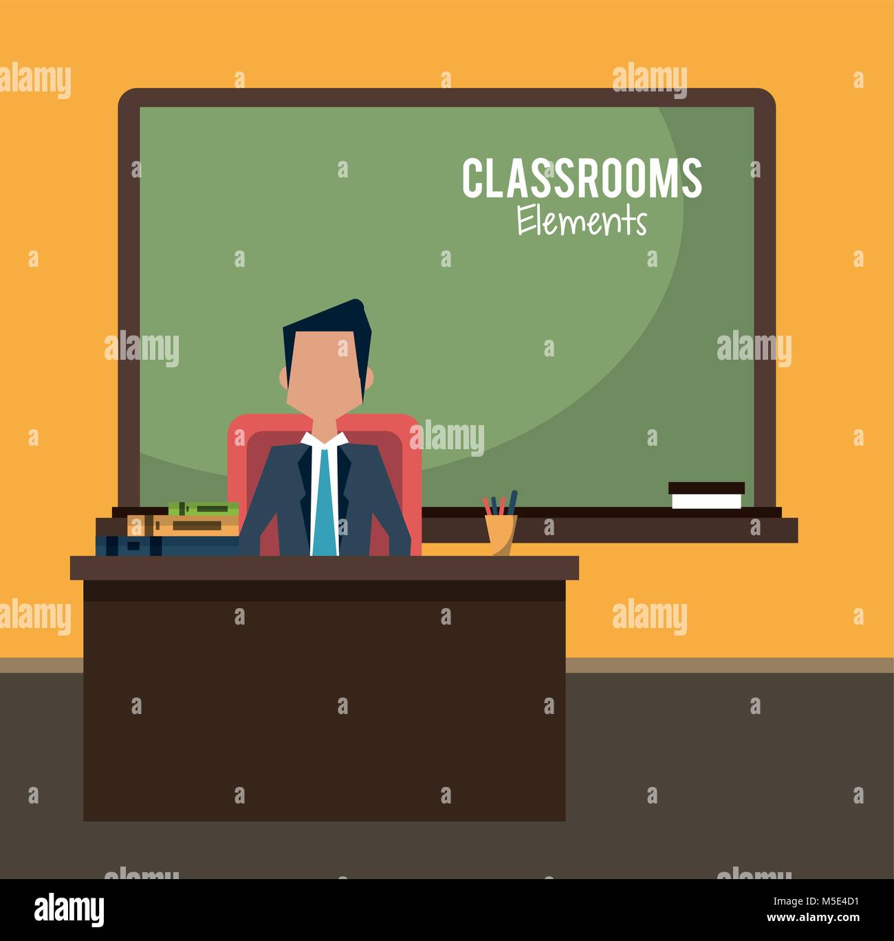 Teacher in classroom cartoon Stock Vector Image & Art - Alamy