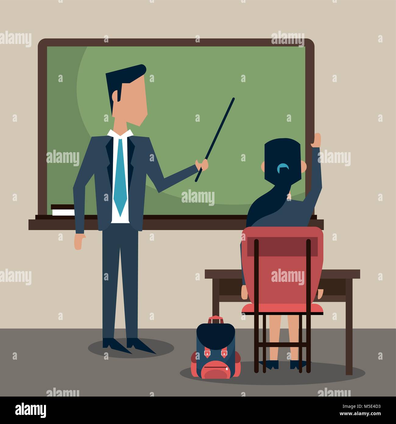 Teacher in classroom cartoon Stock Vector Image & Art - Alamy