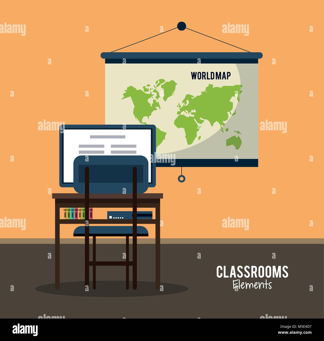 Classroom interior room Stock Vector Image & Art - Alamy