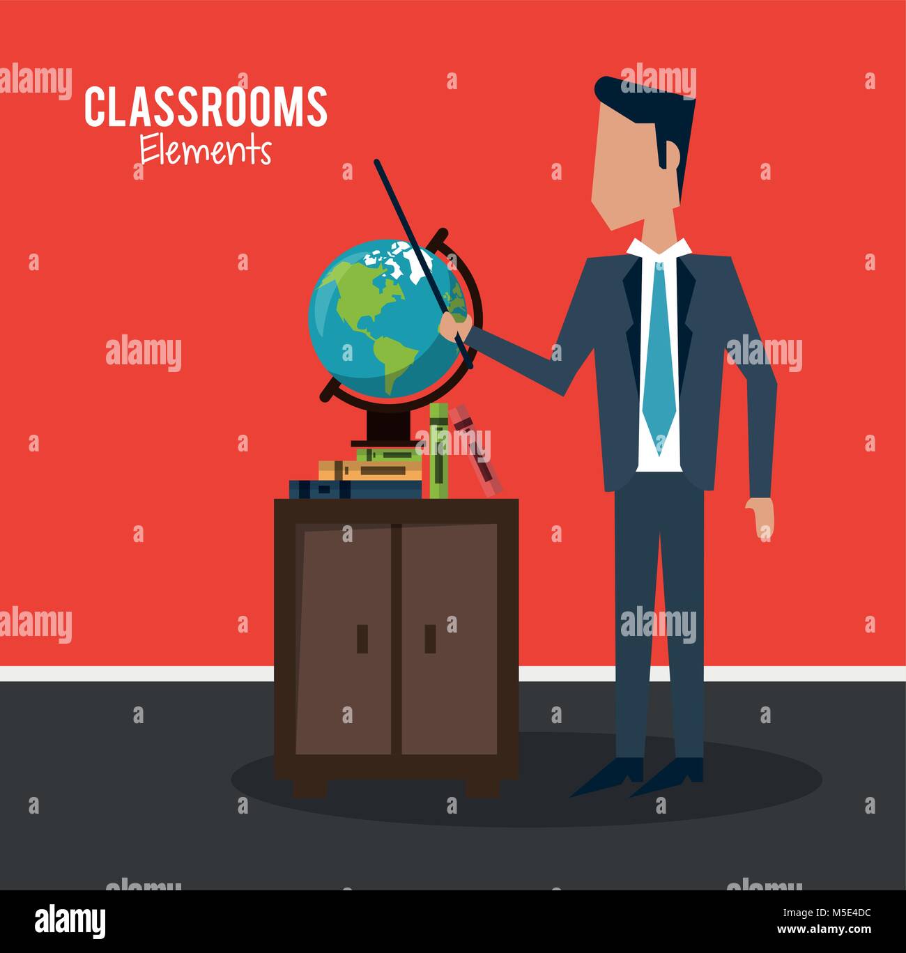 Teacher in classroom cartoon Stock Vector Image & Art - Alamy