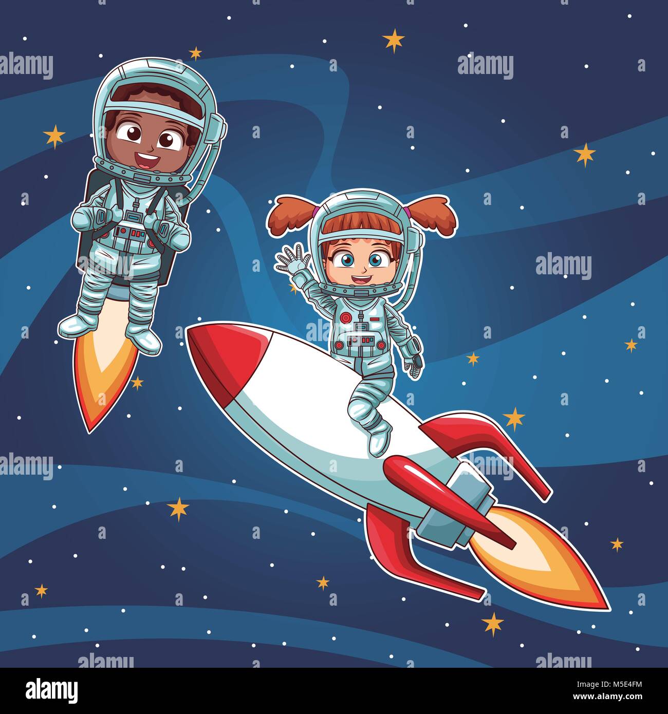 Astronaut kids cartoon Stock Vector Image & Art - Alamy