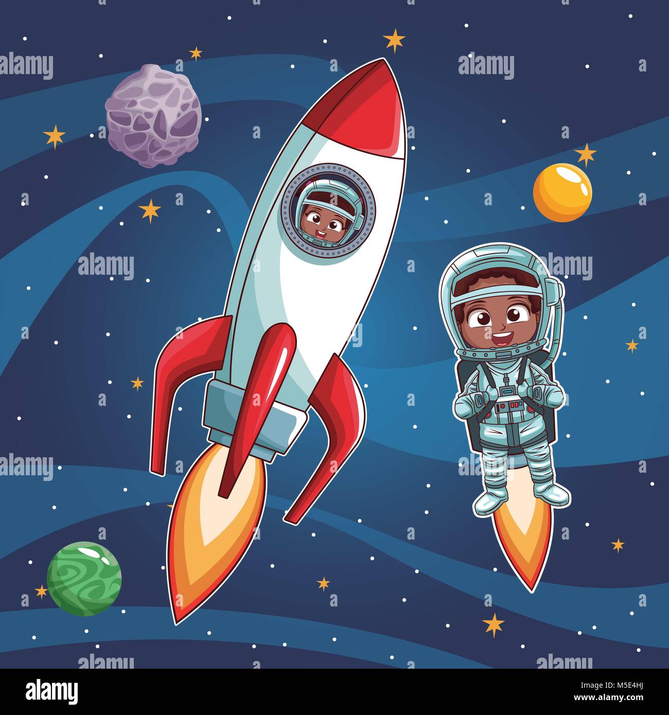 Astronaut kids cartoon Stock Vector Image & Art - Alamy