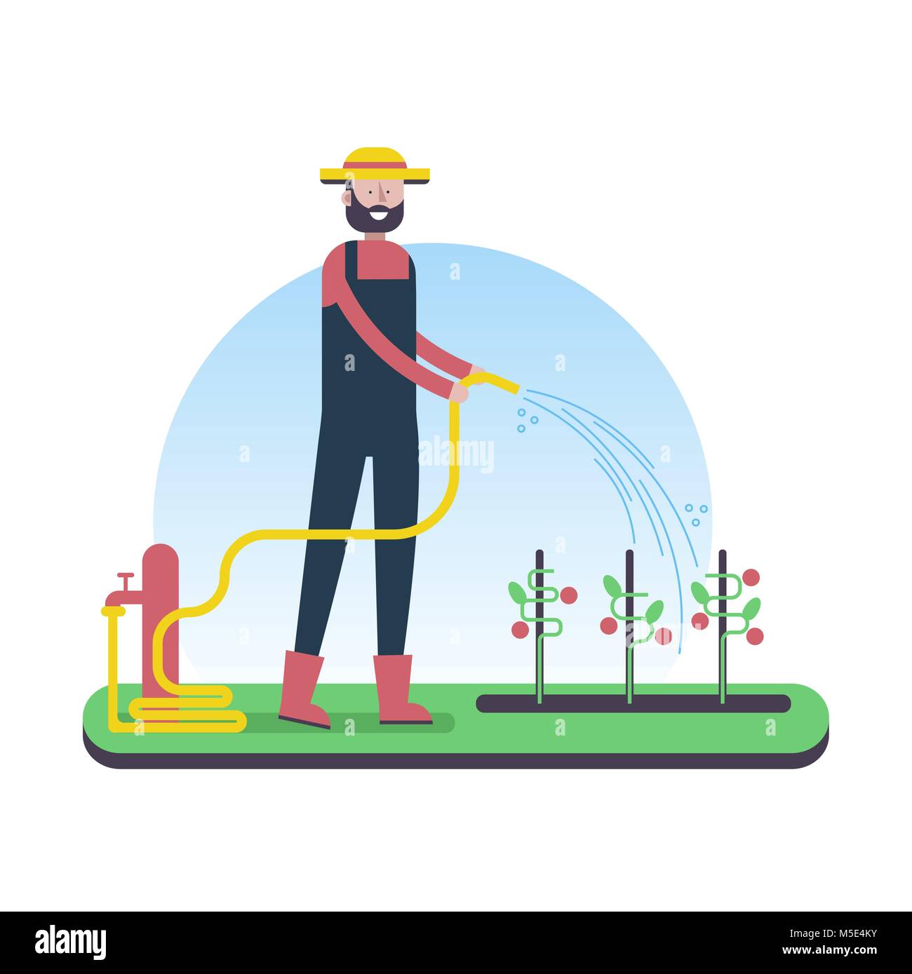 Watering the plants Stock Vector Images - Alamy