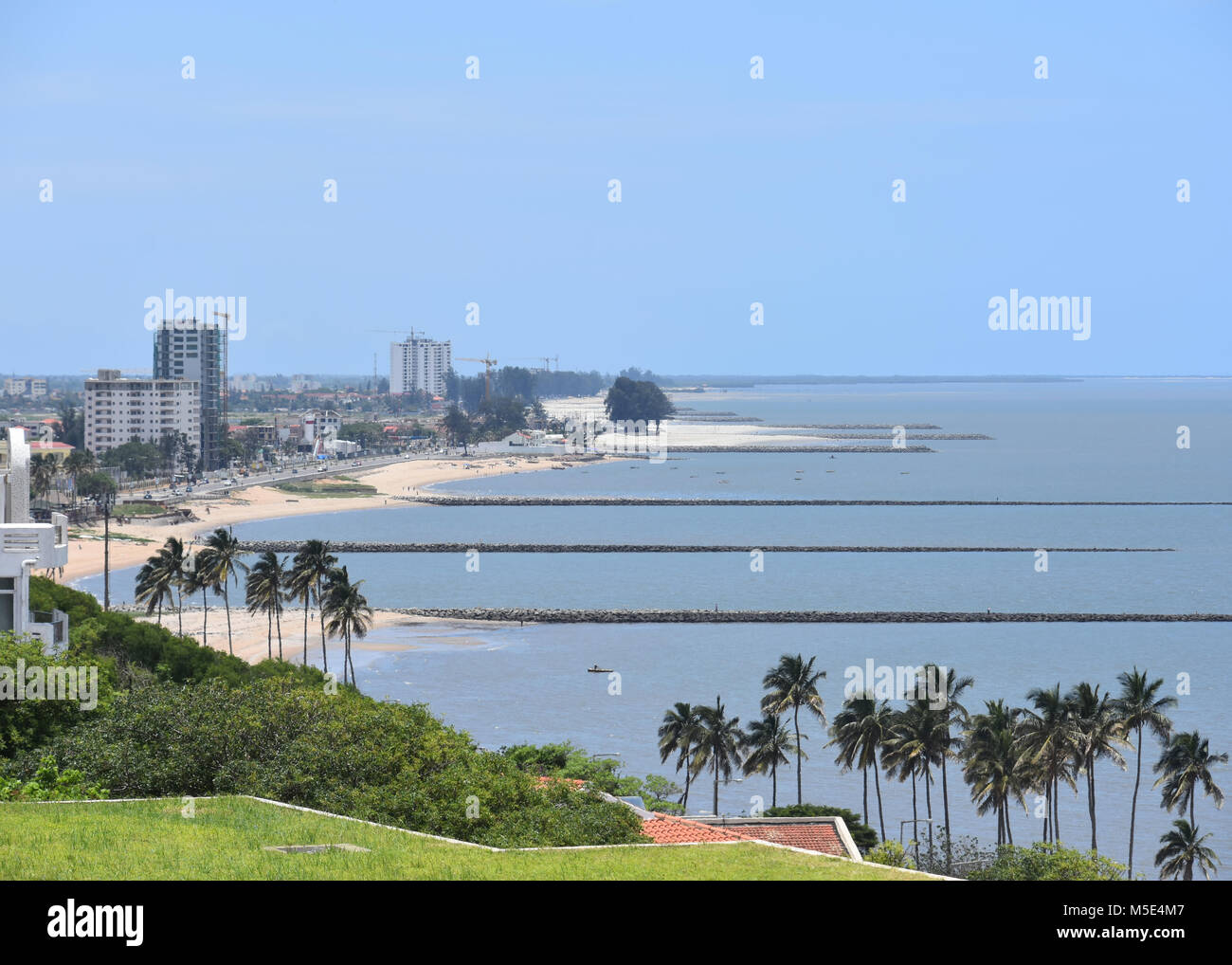 A view of the beach line of Maputo the capital of Mozambique near the ...