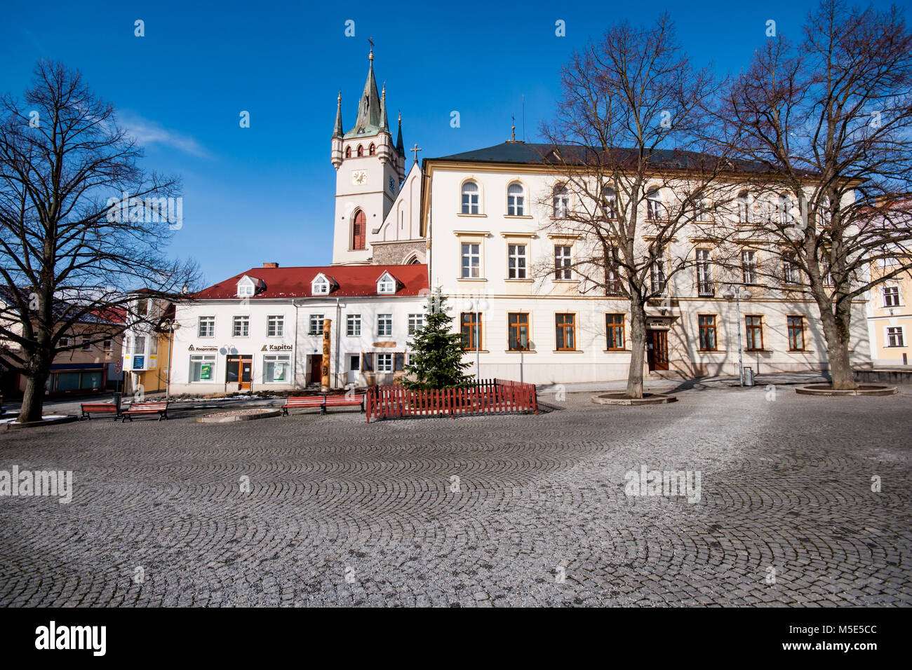 View of Horni namesti (square), museum of Doctor Ales Hrdlicka and St ...