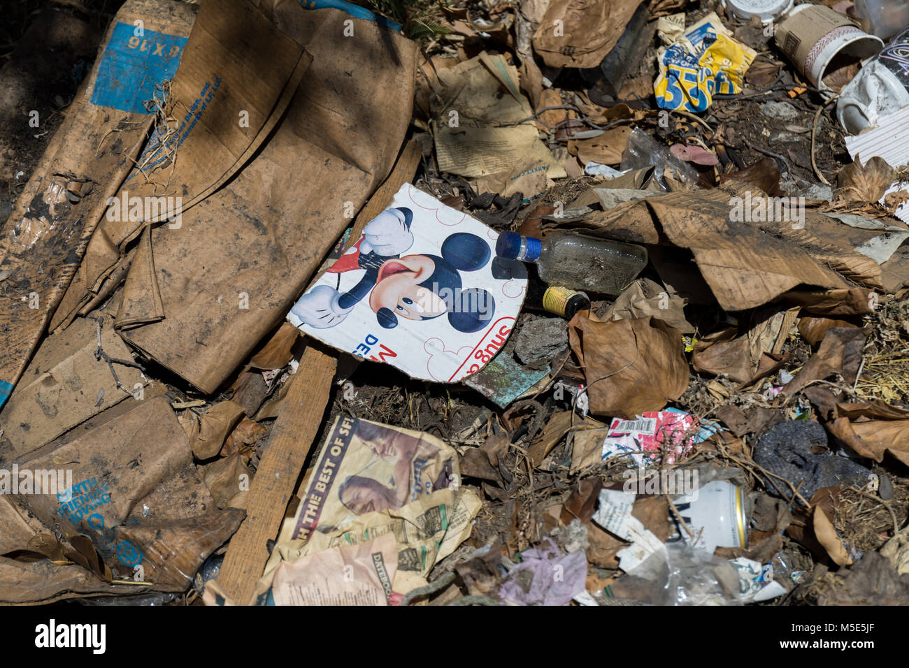 Miscellaneous waste on the ground Stock Photo - Alamy