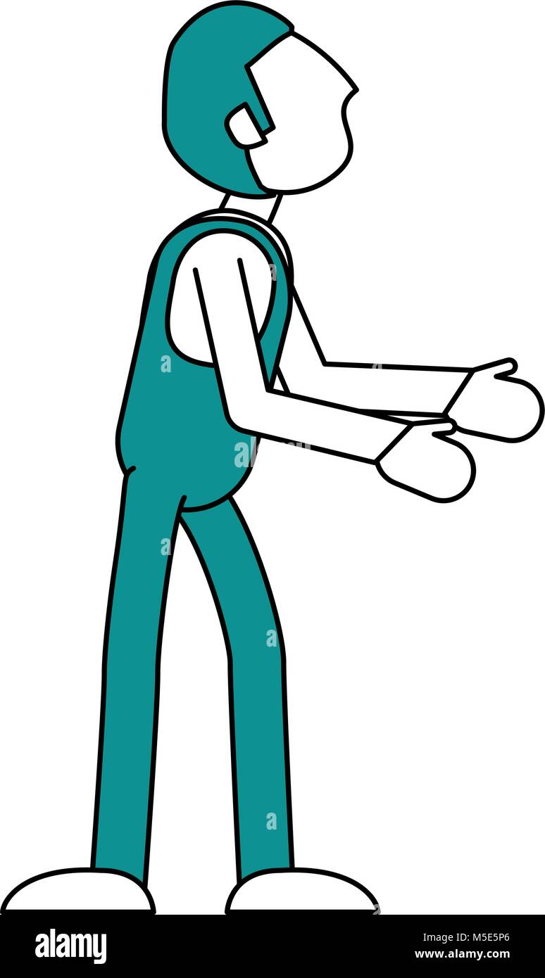 Happy male auto service worker Stock Vector Images - Alamy