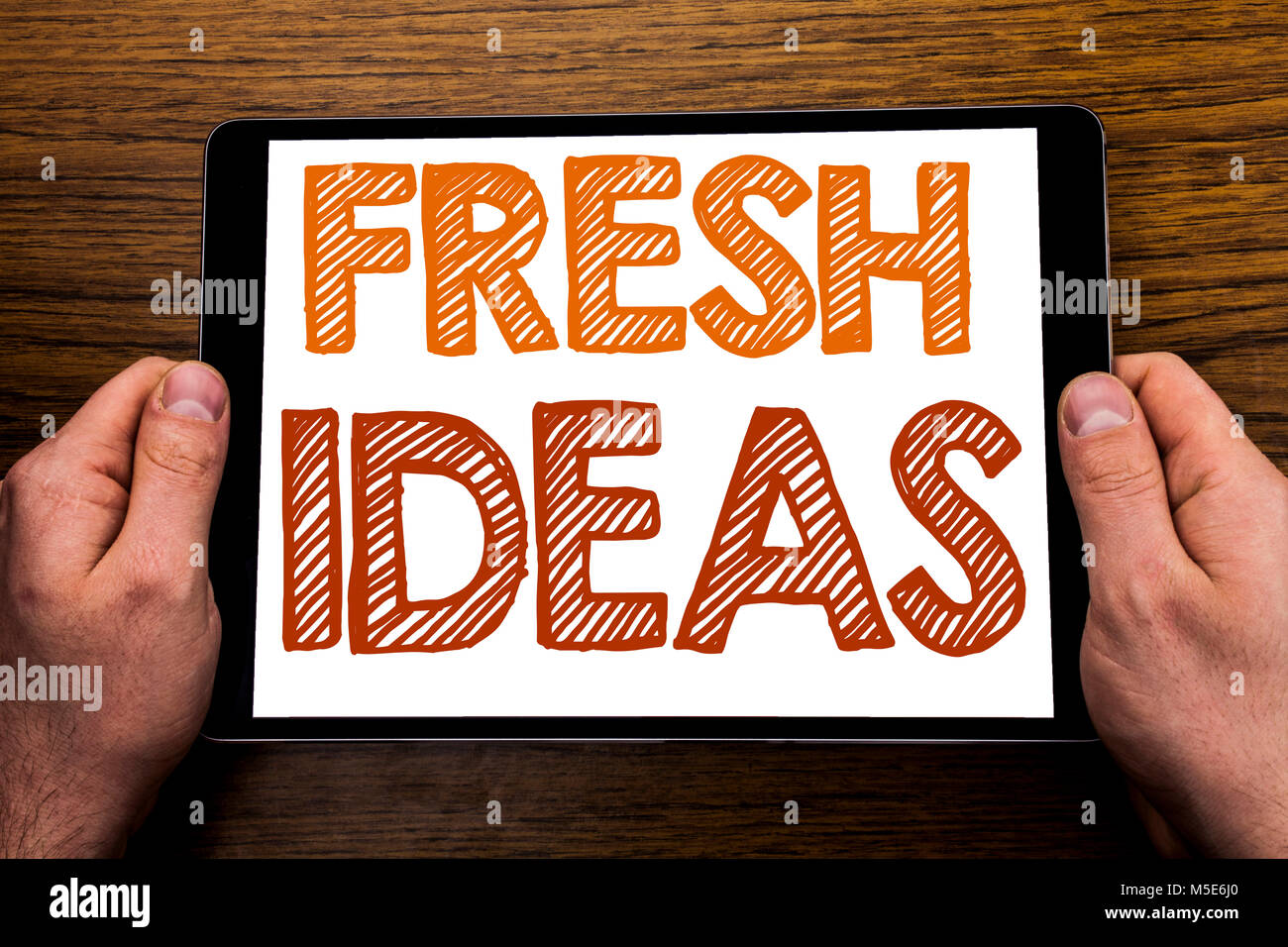 Hand writing text caption Fresh Ideas. Business concept for Thinking ...