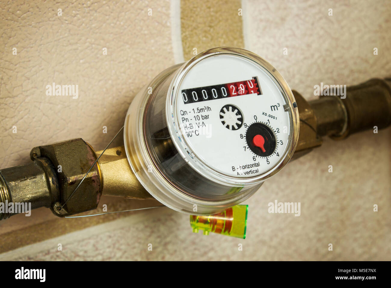 Water meters installed on the pipe and sealed Stock Photo - Alamy