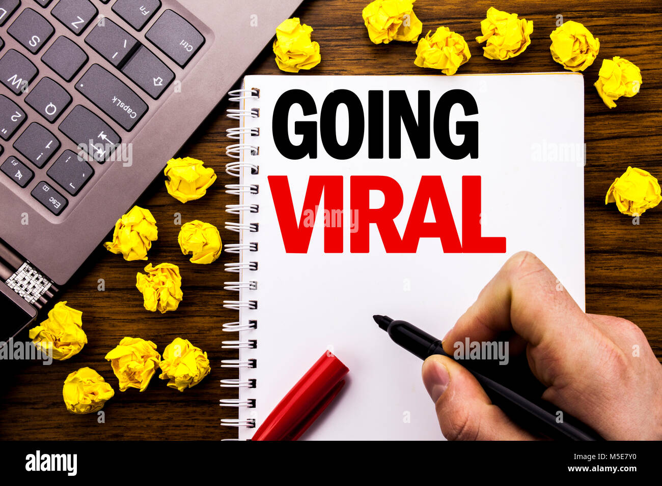 Conceptual hand writing text caption Going Viral. Business concept for ...
