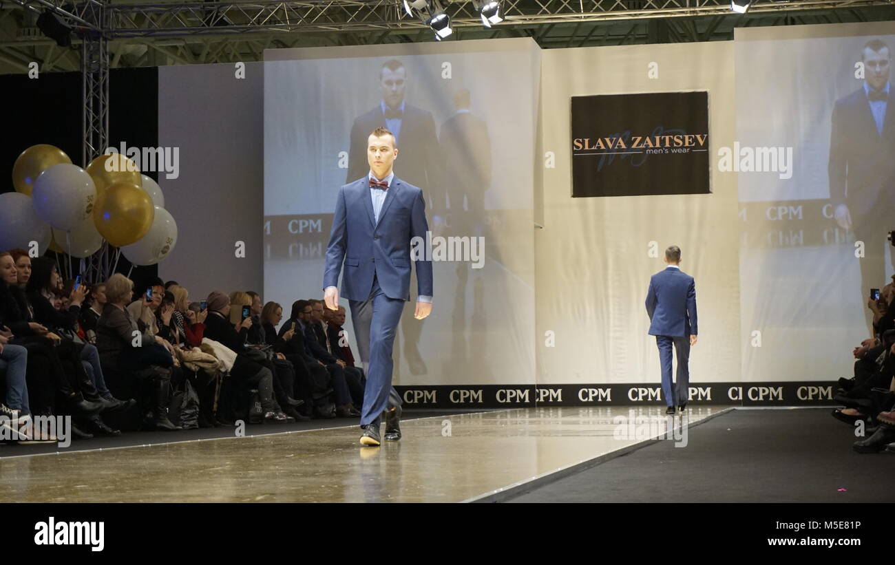 Catwalk model show in Moscow Stock Photo - Alamy