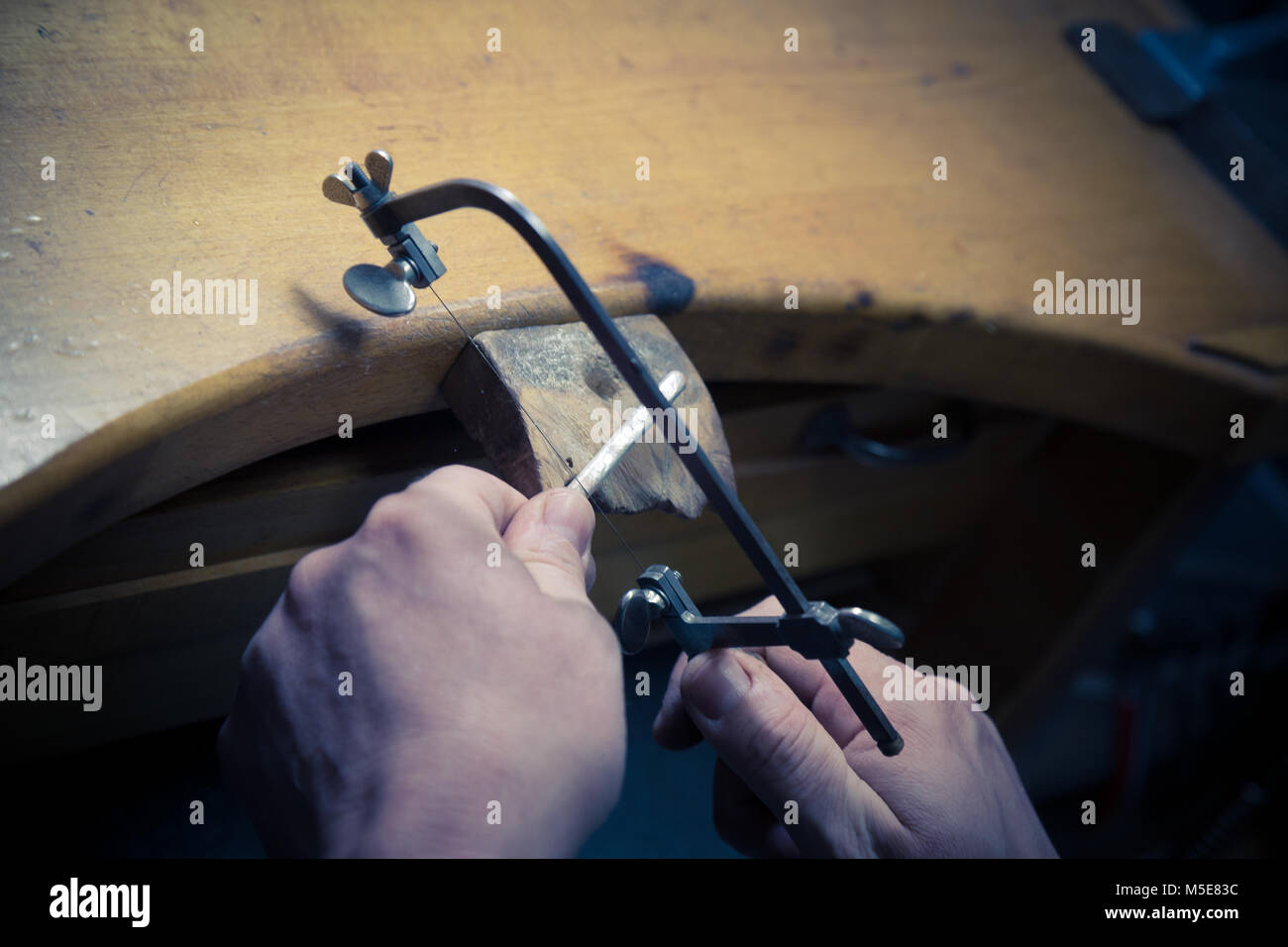 Process of wedding ring crafting Stock Photo - Alamy
