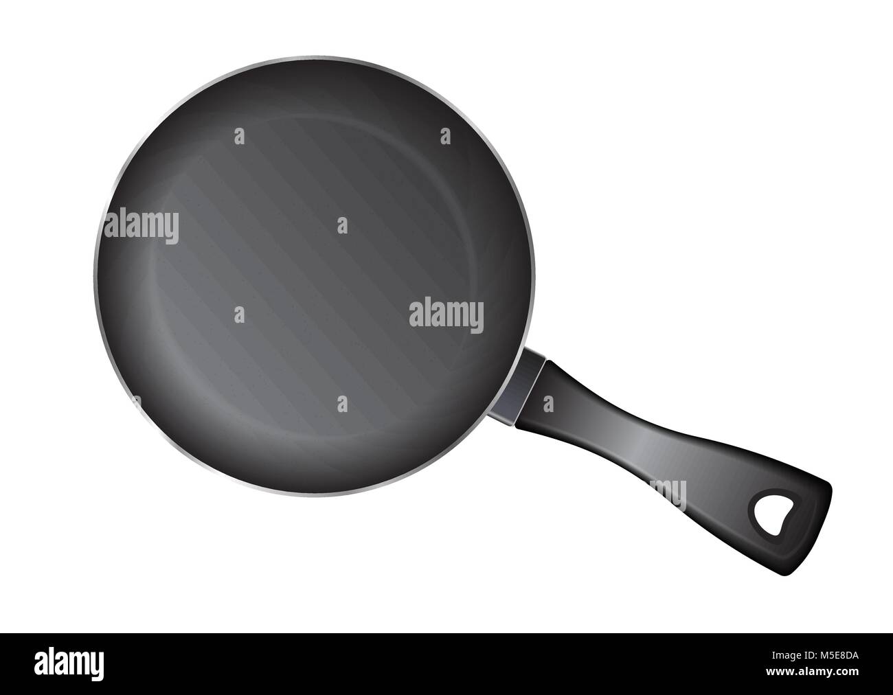 Vector realistic empty frying pan, top view isolated on white ...