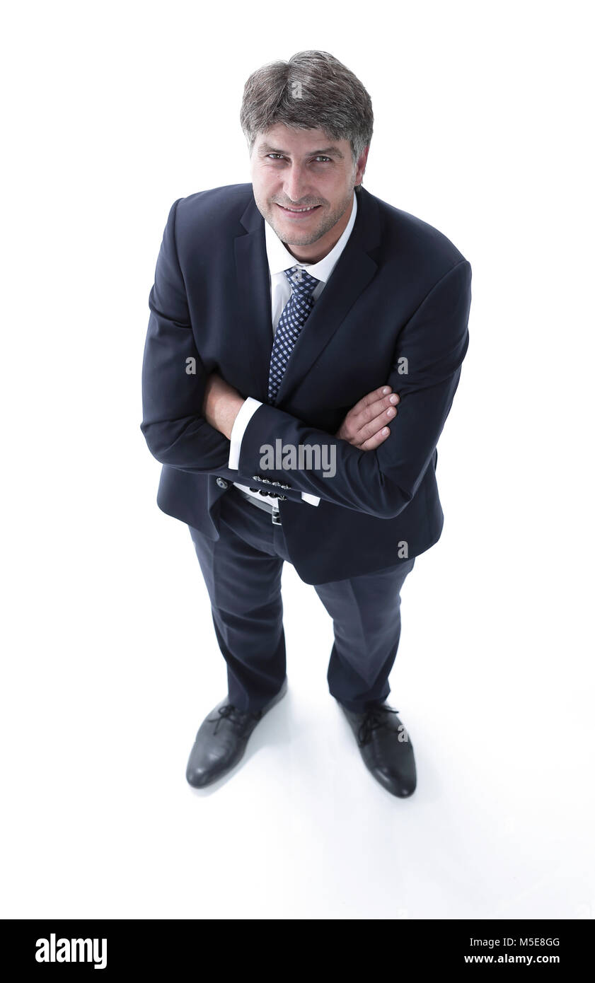 Top view of a successful businessman looking up Stock Photo - Alamy