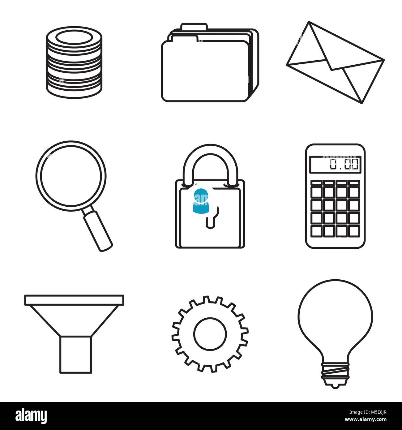 big data set icons Stock Vector Image & Art - Alamy