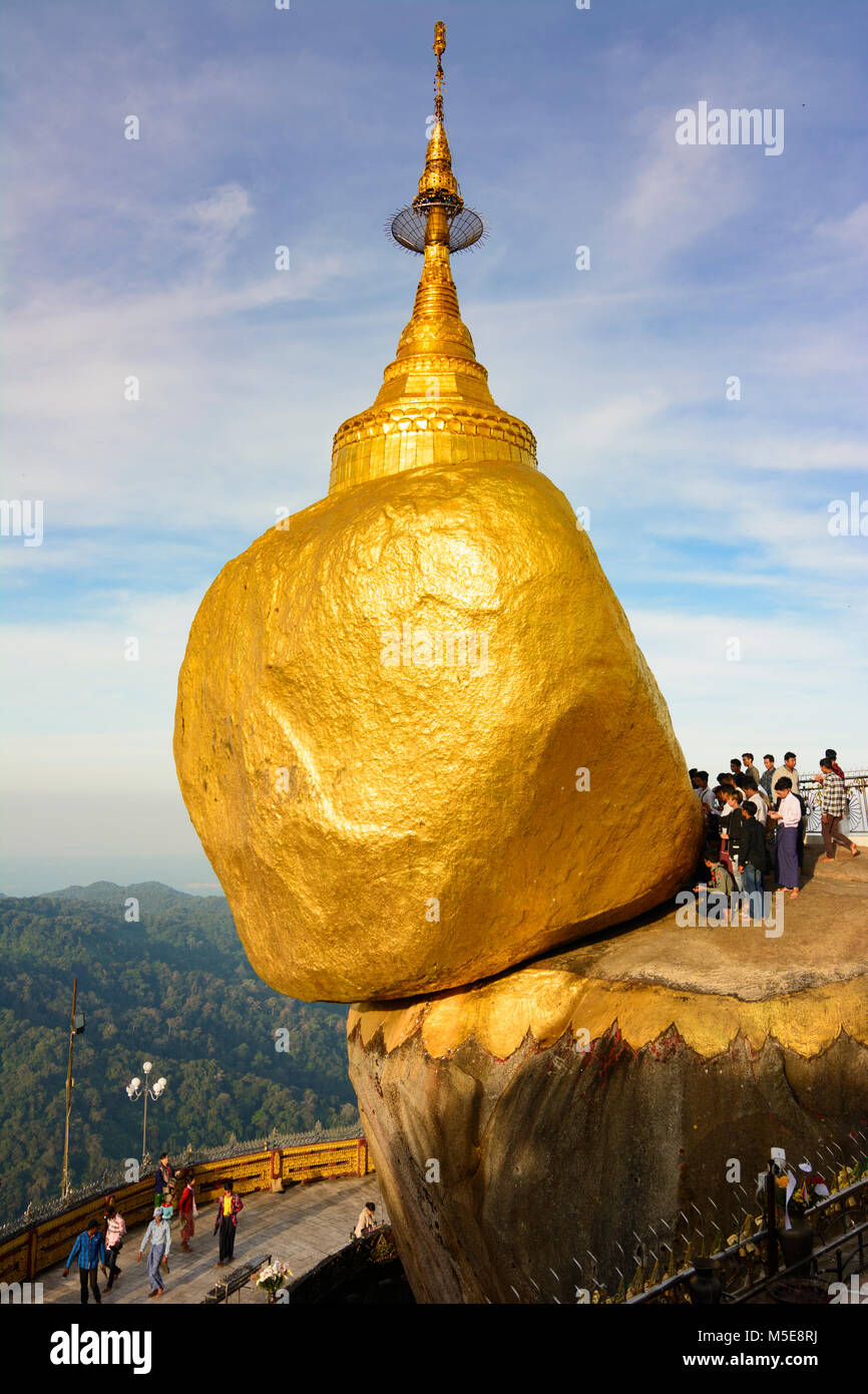 Kyaikto: mount Kyaiktiyo Pagoda (Golden Rock), , Mon State, Myanmar ...