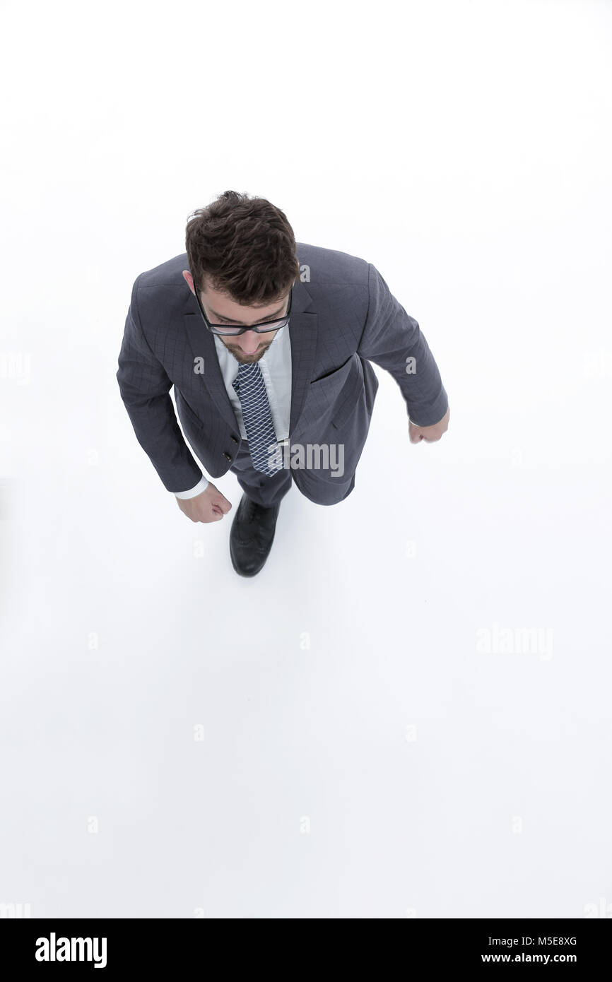 Confident businessman goes forward. view from above Stock Photo - Alamy