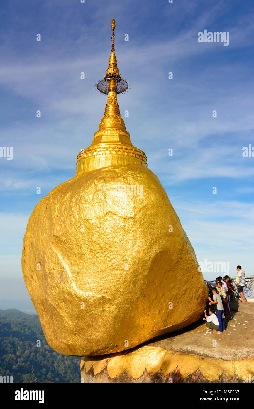 Kyaikto: mount Kyaiktiyo Pagoda (Golden Rock), , Mon State, Myanmar ...