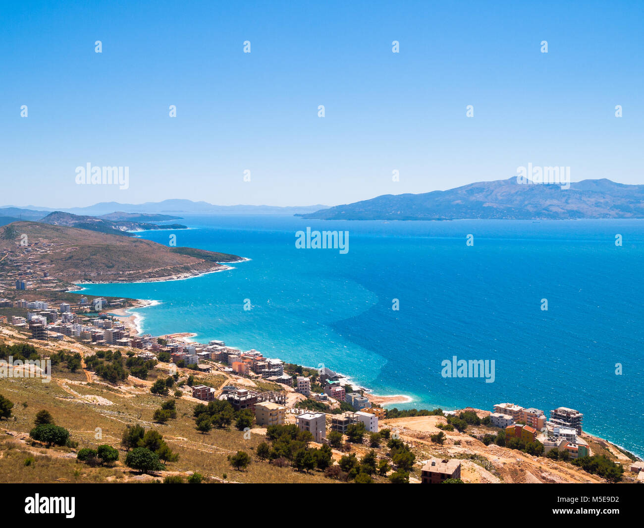 View from Lëkurësi Castle, Saranda, Albania Stock Photo - Alamy
