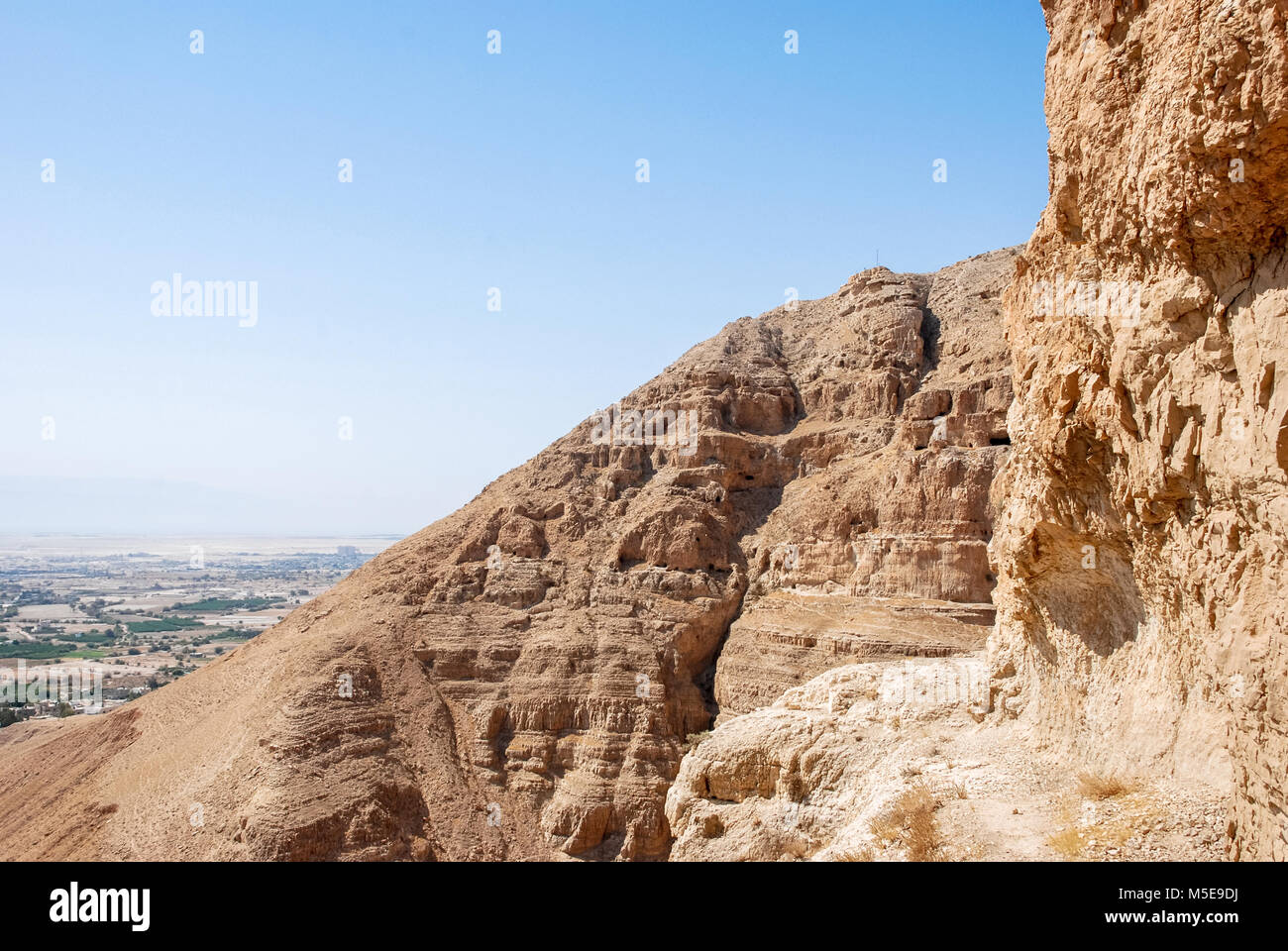 Wide angle picture from the top of Mount Temptation in Jericho, Israel ...