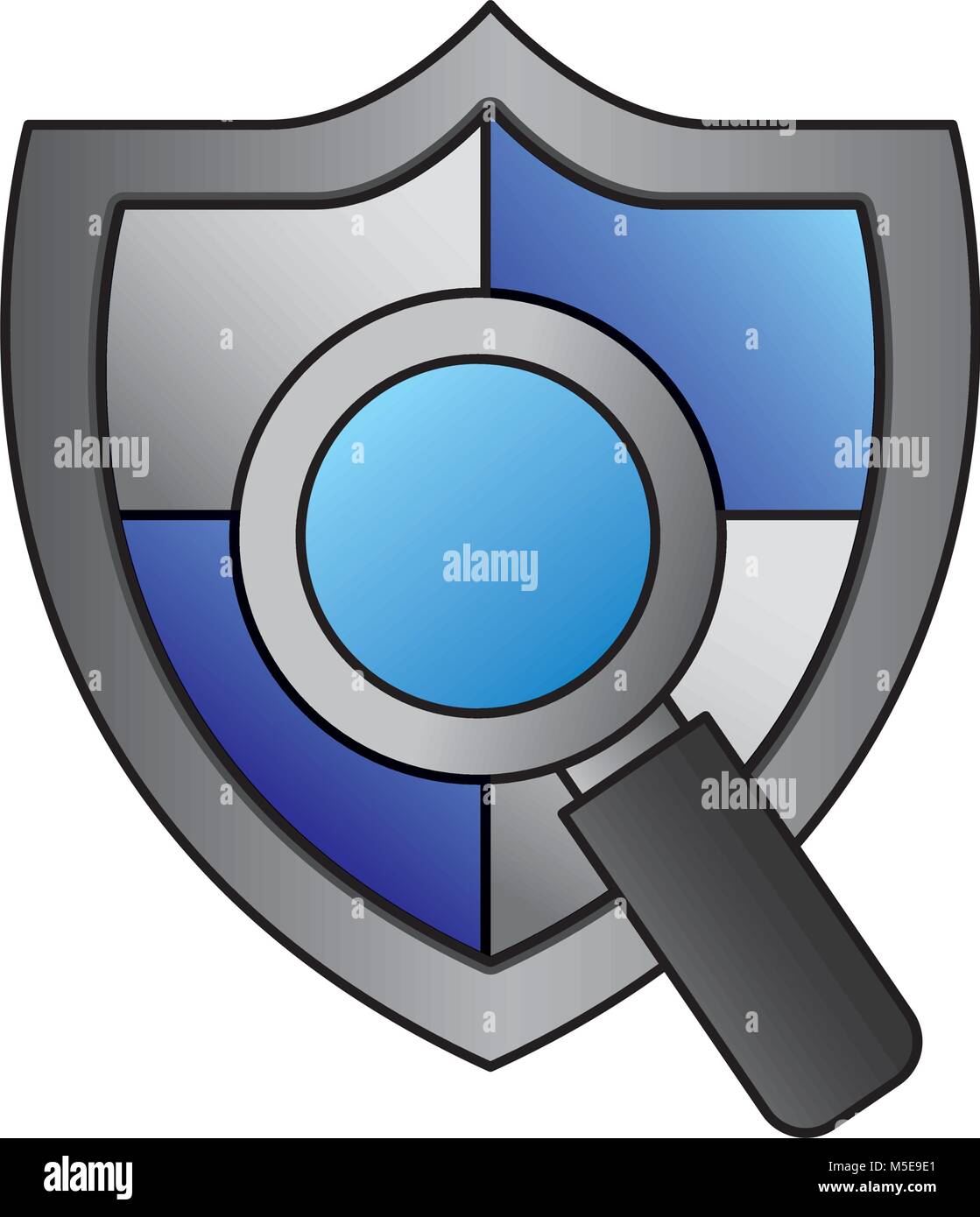 shield protection magnifier search data information Stock Vector Image ...
