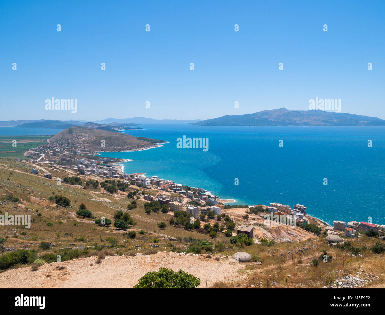View from Lëkurësi Castle, Saranda, Albania Stock Photo - Alamy