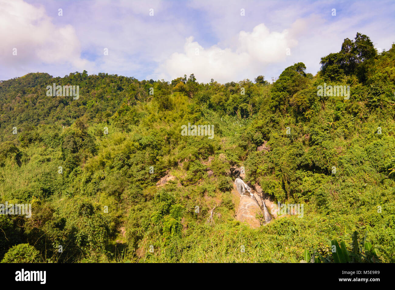Kyaikto: jungle, waterfall near mount Kyaiktiyo Pagoda (Golden Rock ...