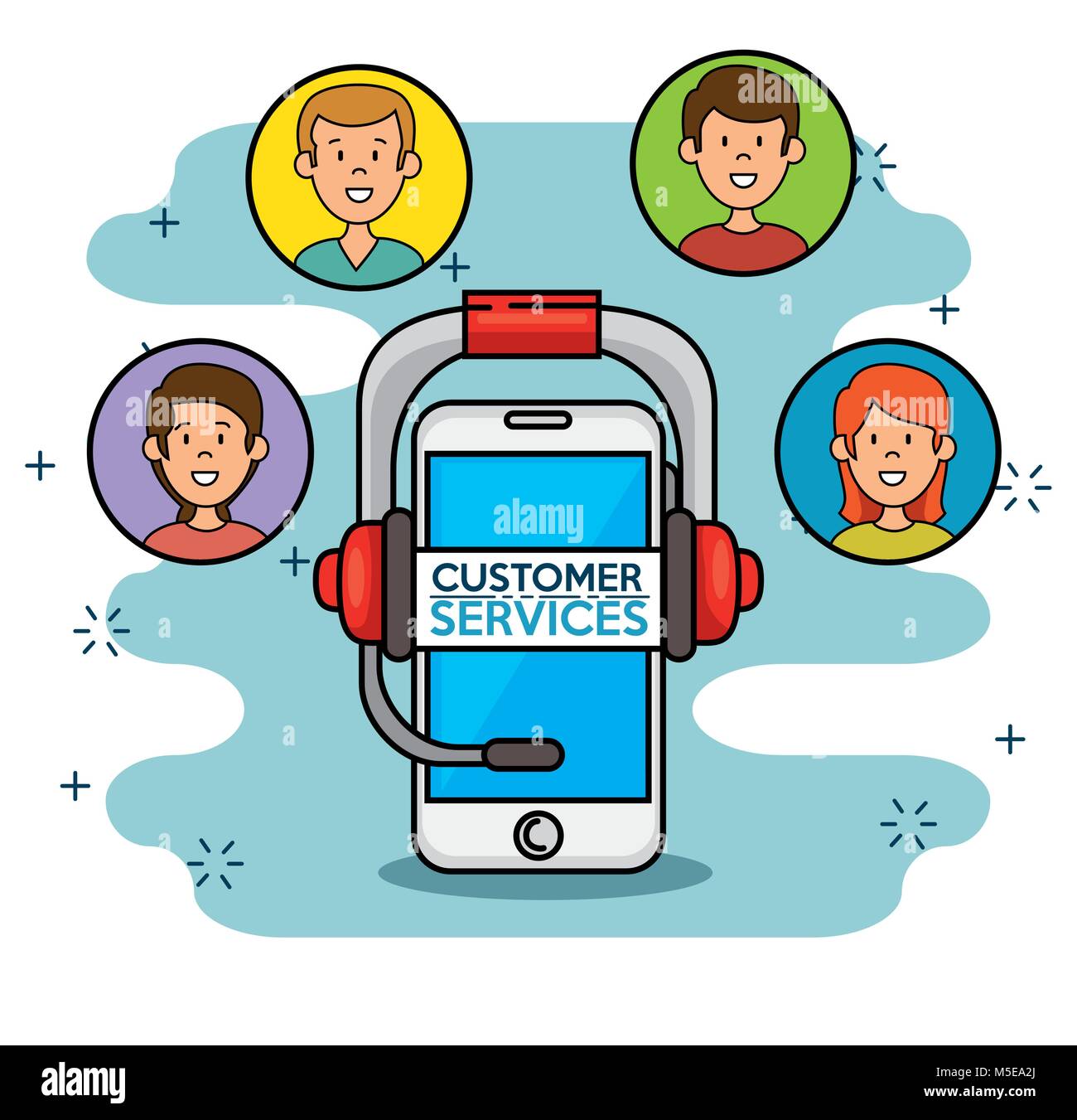 Smartphone with icons around, truck phone industry Stock Vector Image ...