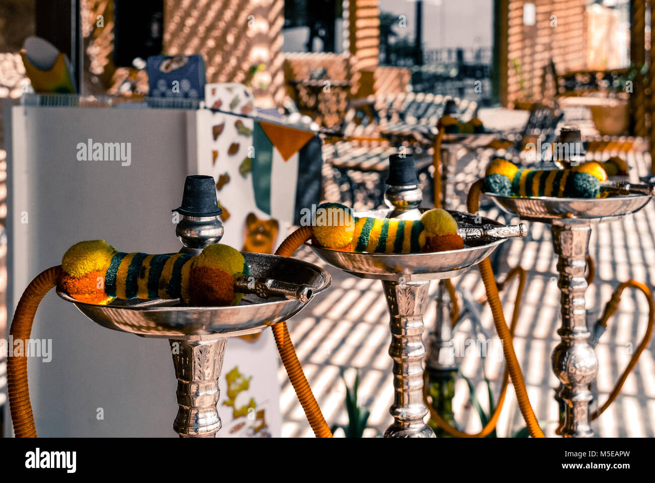 Horizontal picture of shisha, traditional smoking of palestinians in ...