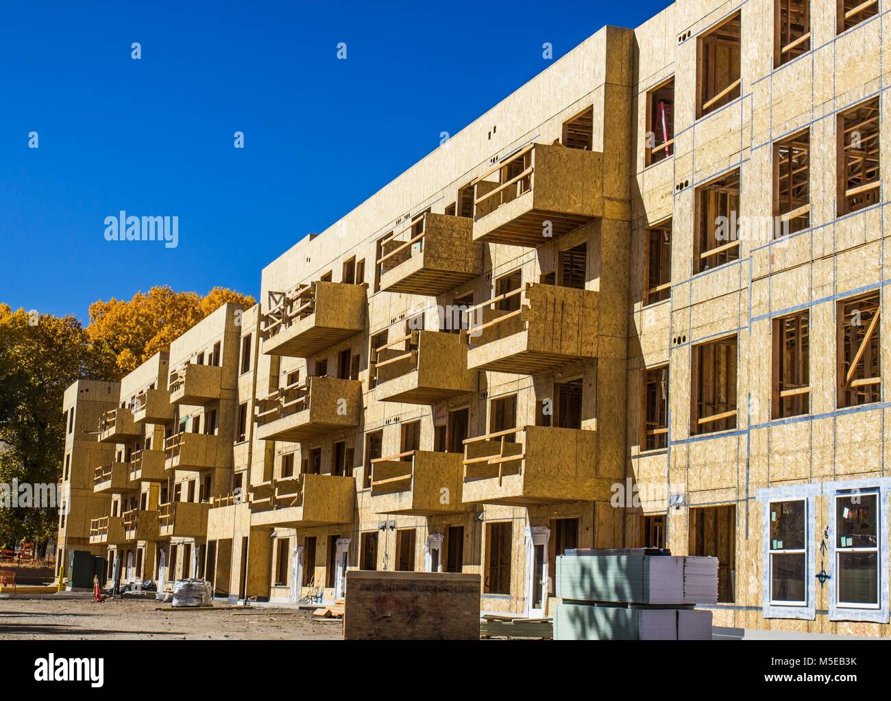 Construction Of Three Story Building With Balconies Stock Photo - Alamy