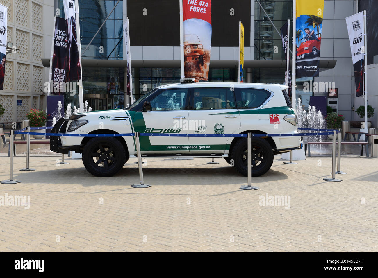 DUBAI, UAE - NOVEMBER 17: The Nissan Patrol of Dubai Police car is on ...