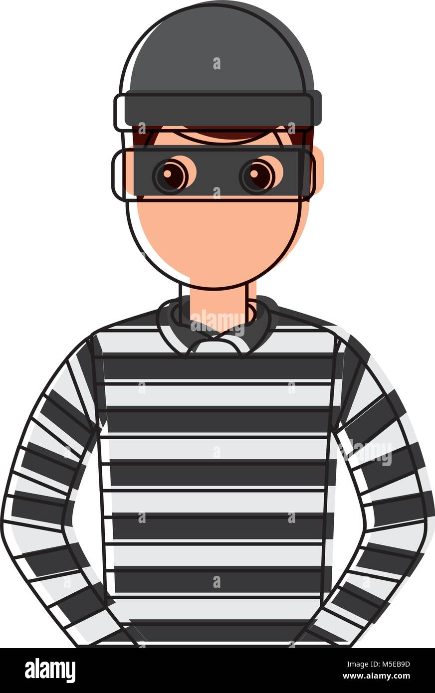 male thief avatar mask cap and striped clothes Stock Vector Image & Art ...