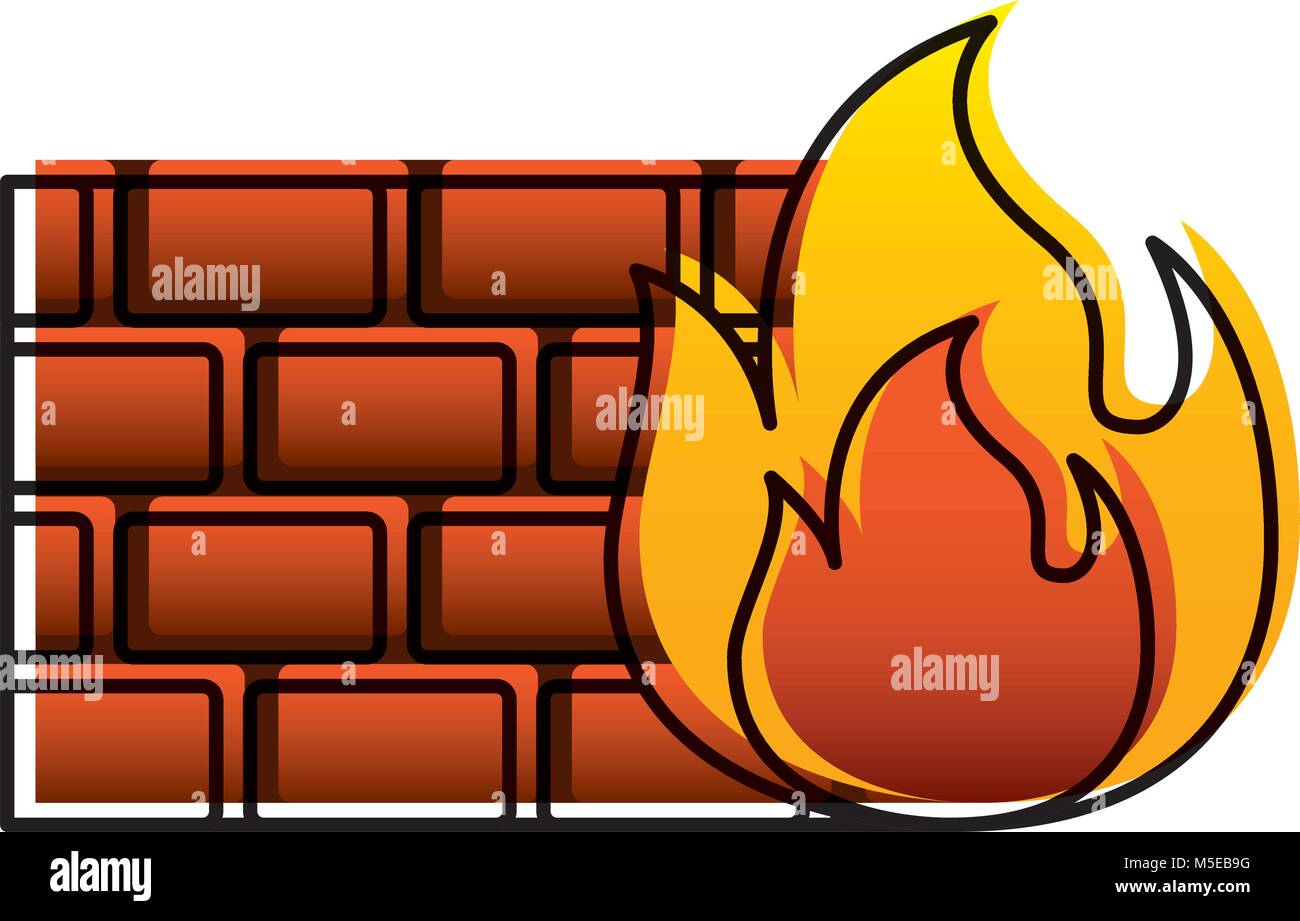 brick wall on fire flame burning Stock Vector Image & Art - Alamy
