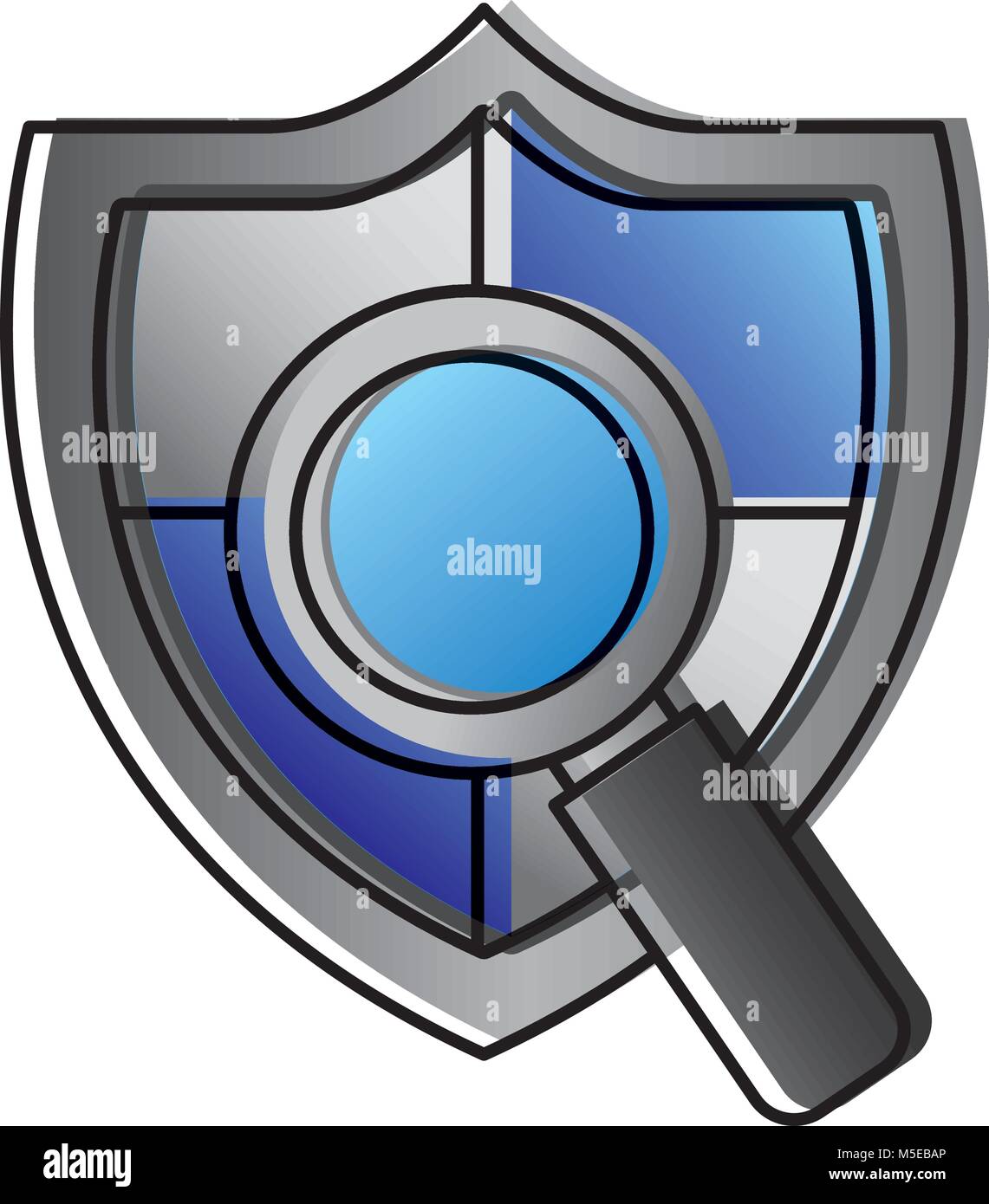 shield protection magnifier search data information Stock Vector Image & Art - Alamy