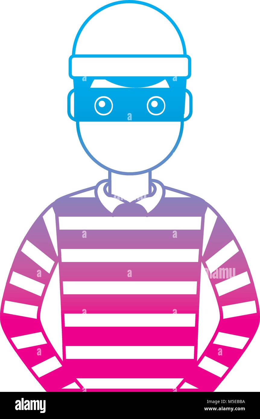 male thief avatar mask cap and striped clothes Stock Vector Image & Art ...