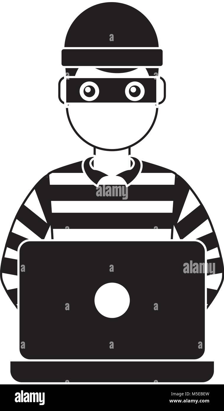 hacker male character working in laptop Stock Vector Image & Art - Alamy