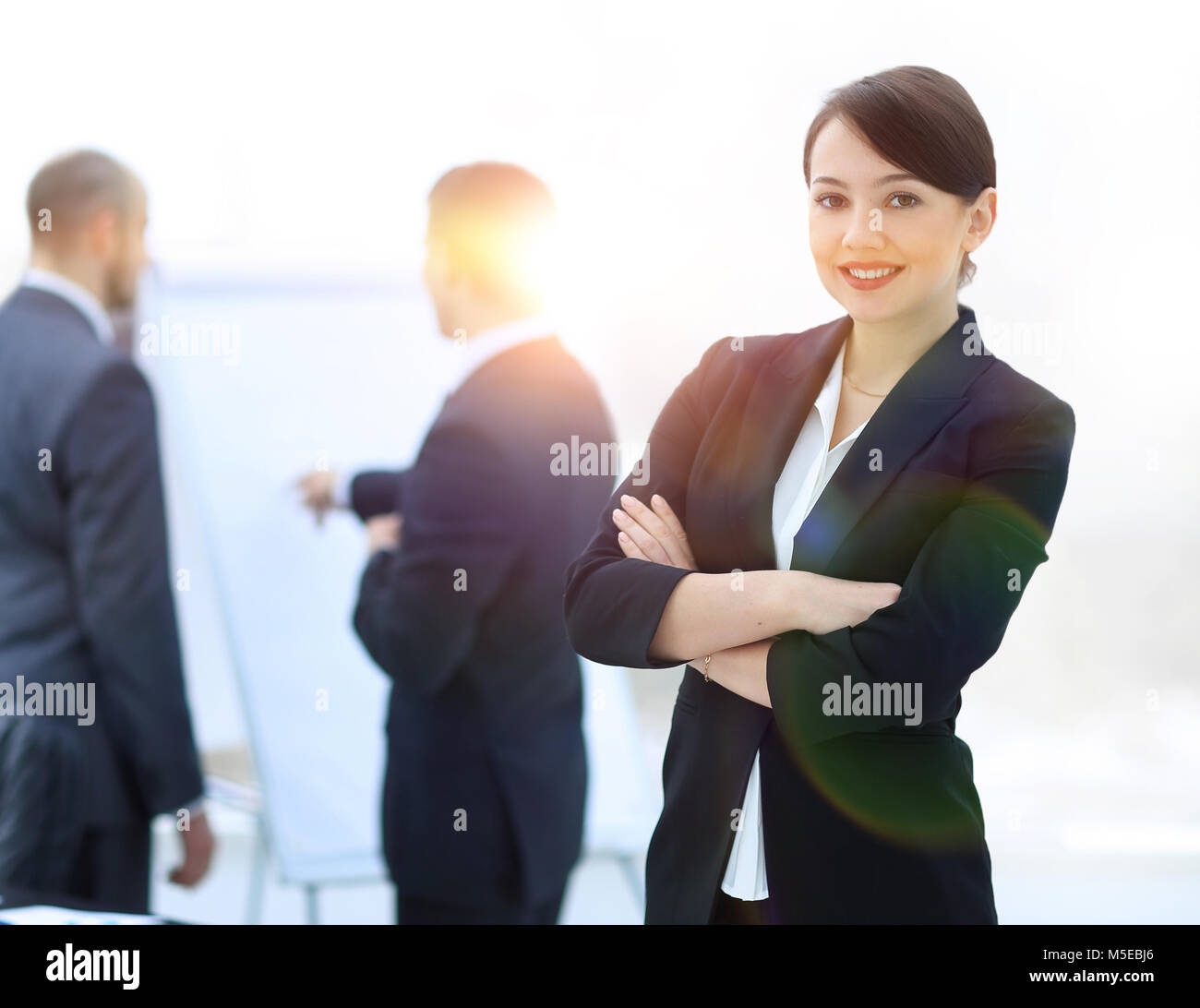 successful woman Manager in the background of the office Stock Photo ...