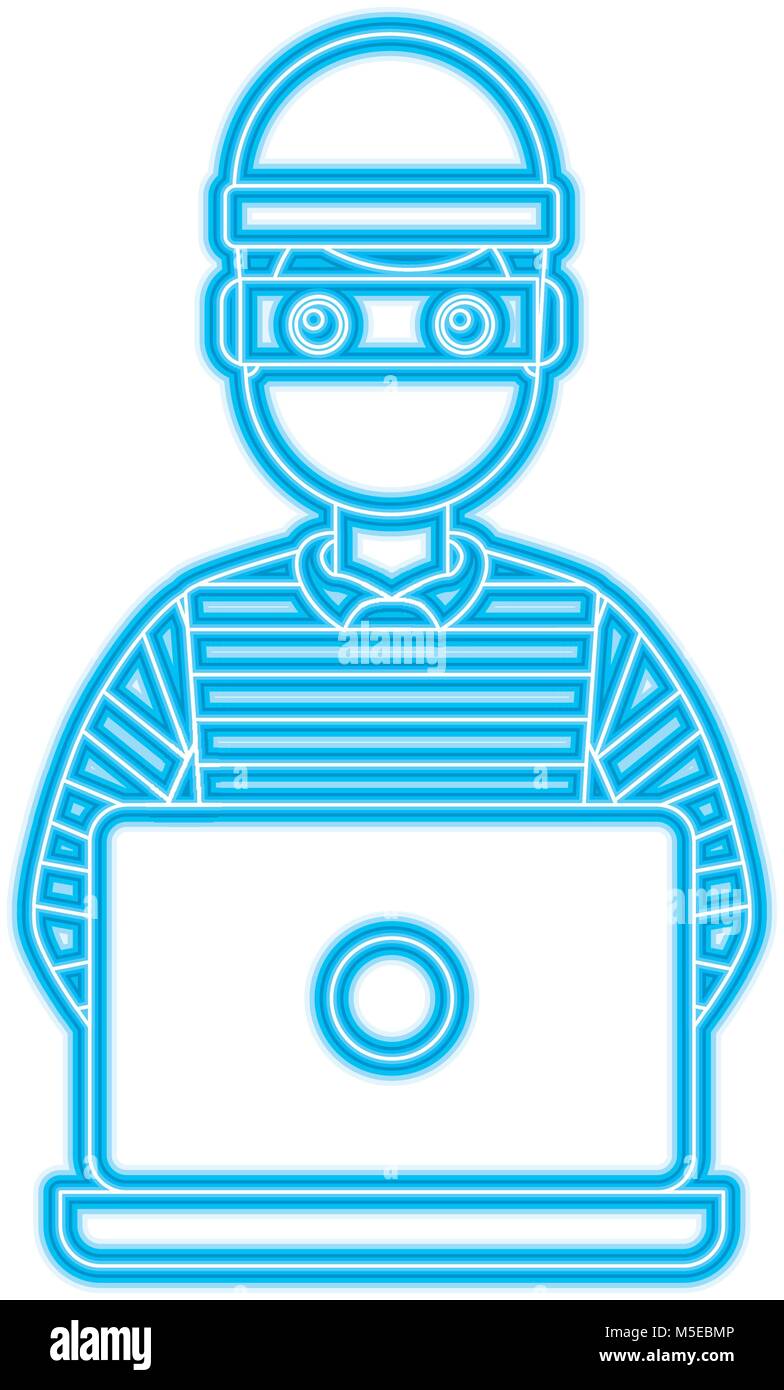 hacker male character working in laptop Stock Vector Image & Art - Alamy
