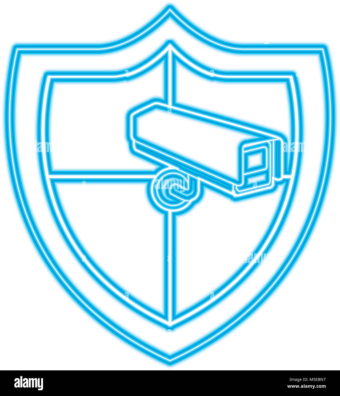 shield protection surveillance camera data system Stock Vector Image ...