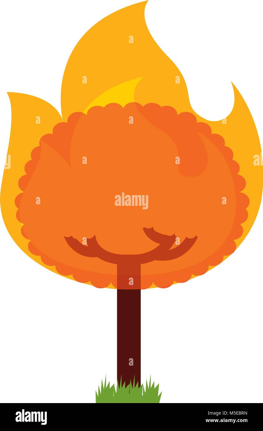 round fire tree burning damage ecology Stock Vector Image & Art - Alamy