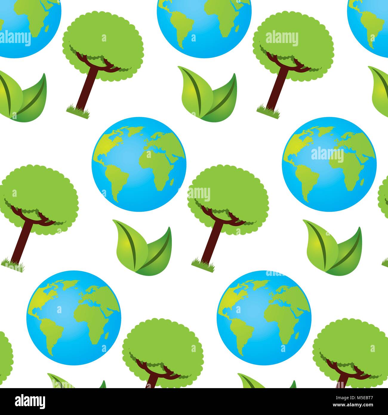 earth globe tree leaves ecology environment pattern image Stock Vector ...