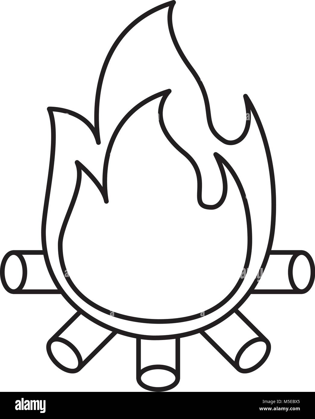 burning bonfire flame with wooden sticks Stock Vector Image & Art - Alamy
