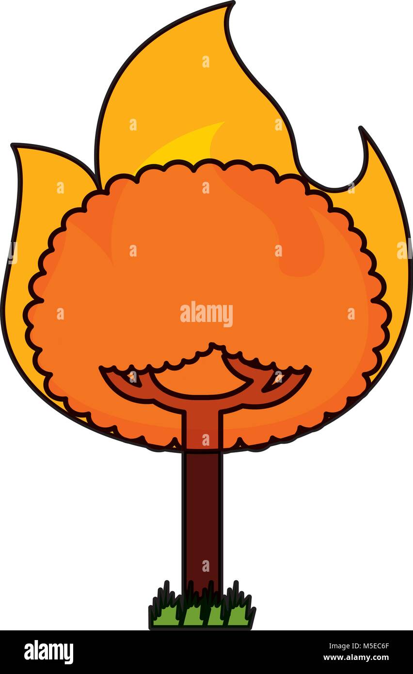 round fire tree burning damage ecology Stock Vector Image & Art - Alamy