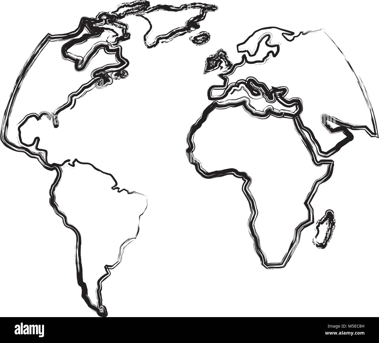 silhouette world map location planet Stock Vector Image & Art - Alamy