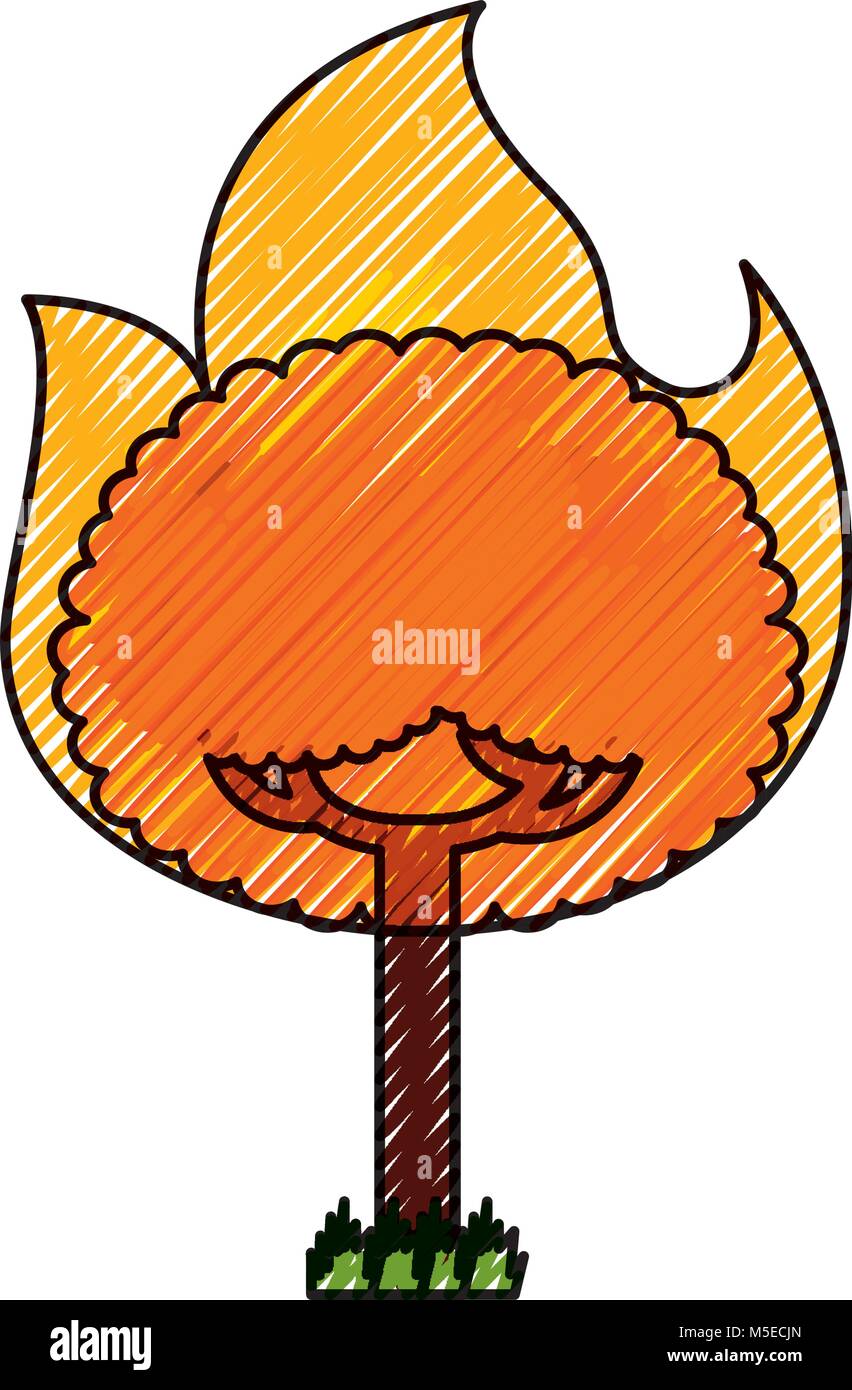 round fire tree burning damage ecology Stock Vector Image & Art - Alamy